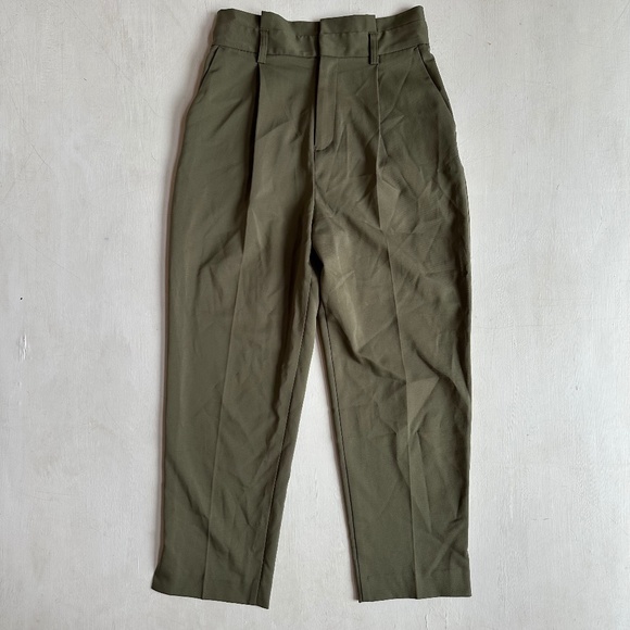 Rope Picnic | Pants & Jumpsuits | Rope Picnic Green Pleated Trouser ...